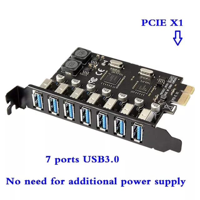 PCIE ZU USB 3.0 Adapterkarte 7-Port PCI E Erweiterungskarte für Desktop Computer EUR 19,03 ...