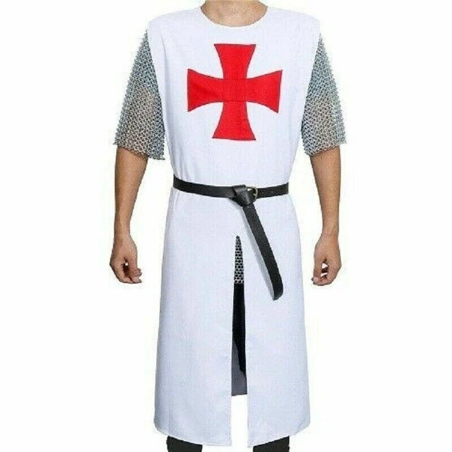 HOMMES COSPLAY MÉDIÉVAL Tunique Surcot Reenactment Tabard Hospitalière ...