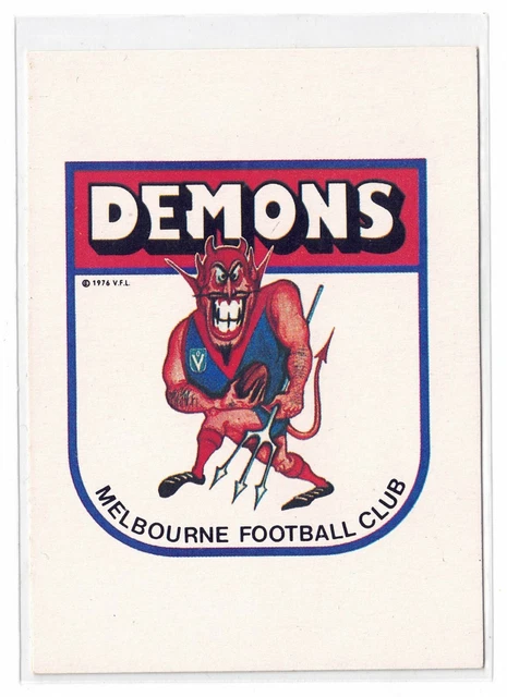 SCANLENS 1981 VFL Footy Card Melbourne Checklist Logo Emblem Unmarked ...
