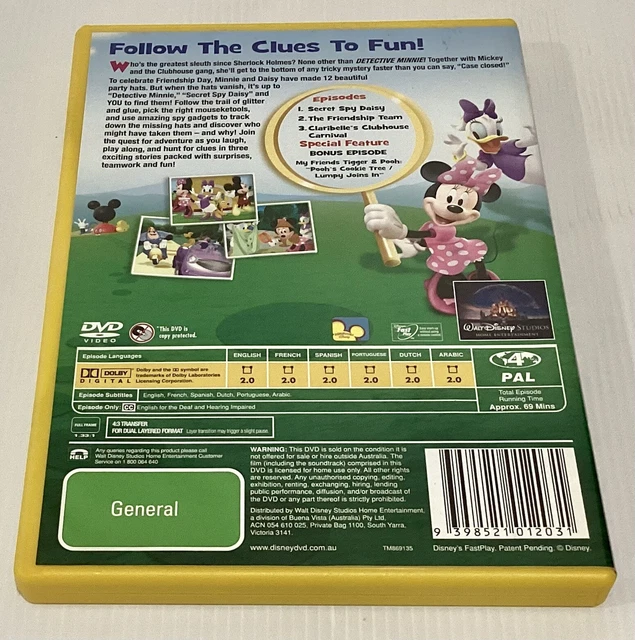 MICKEY MOUSE CLUBHOUSE Detective Minnie DVD Region 4 Playhouse Disney ...
