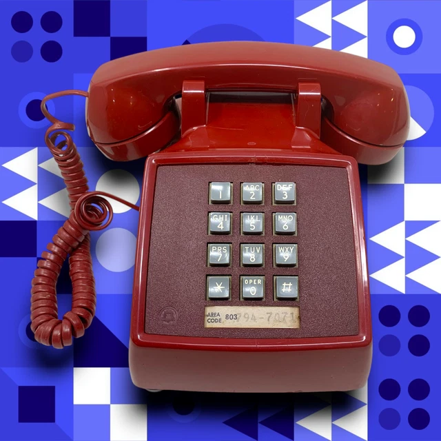 VTG WESTERN ELECTRIC Bell System Red Push Button Telephone Phone 2500 ...