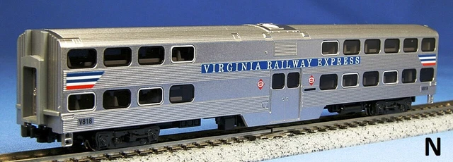 N -GALLERY BI-LEVEL Coach, Virginia Railway Express KATO USA -KAT-156 ...