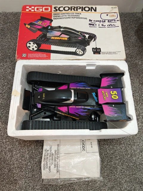 VINTAGE GO 1993 Radio Shack Scorpion Tracks RC Car Racing Motor WORKS ...