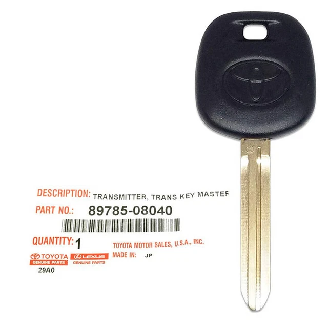 NEW OEM TRANSPONDER Key Chip Ignition with Logo Toyota Uncut Blade ...