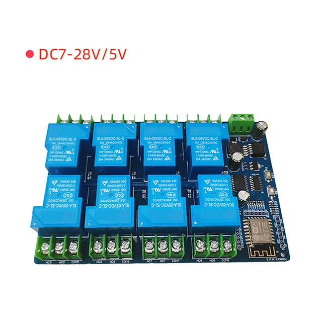 ESP8266 WIFI 8 Channel 30A Relay Module ESP-12F Development Board DC7 ...