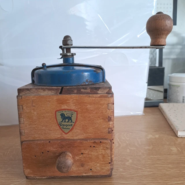 ANTIQUE PEUGEOT BROTHERS Blue Coffee Mill £25.61 - PicClick UK