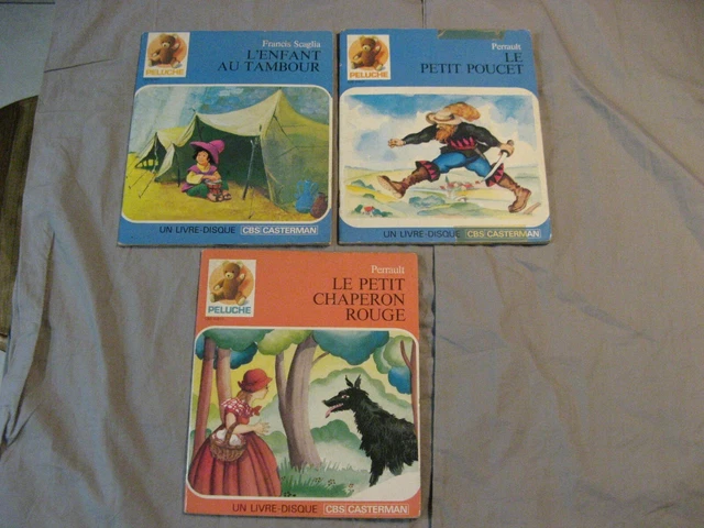 LOT DE 3 Disque/Livre 45t Petit chaperon rouge, petit poucet, enfant au ...