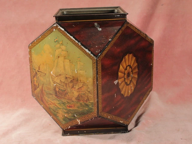 VINTAGE C1930 CLARNICO MINTS SHOP DISPLAY BIG TIN, SCARCE MARINE SCENE ...