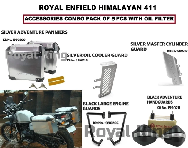 ROYAL ENFIELD &SILVER Panniers Box" Pack 5 Himalayan & Scram 411cc £654 ...