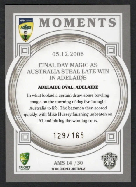 2025-26 CRICKET AUSTRALIA CARD -[SILVER THE ASHES MOMENTS]- AMS10 Glenn ...