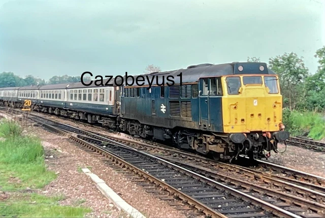 ORIGINAL 35MM DIESEL / Electric Train Class 31 31409 @ Whitacre 4-6 ...