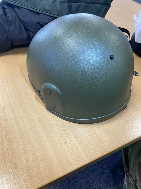 LARGE BRITISH ARMY MK6 combat helmet - includes a medium DPM cover £40. ...