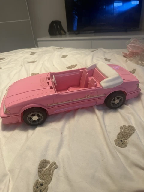VINTAGE BARBIE PINK ford mustang convertible car from 1993 Mattel 90s £ ...