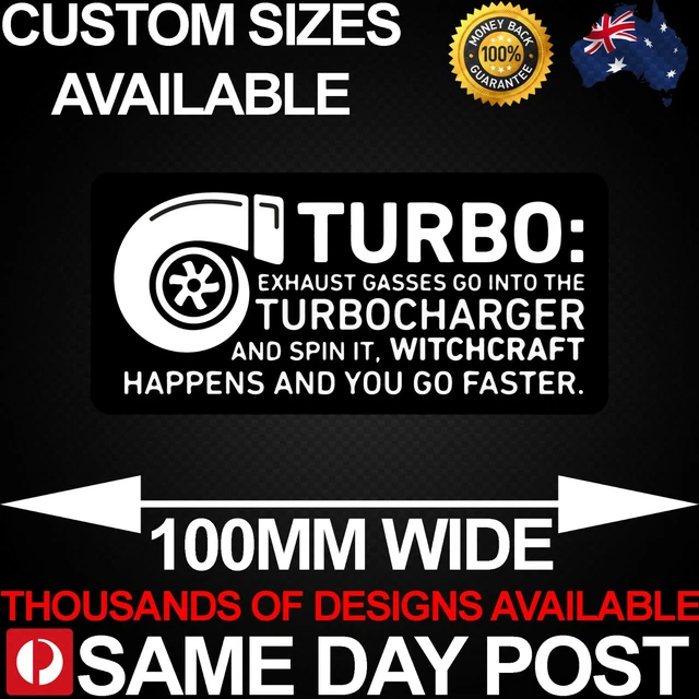 TURBO EXPLAINED 100MM Wide Vinyl Car Sticker Decal Cheap Jeremy ...