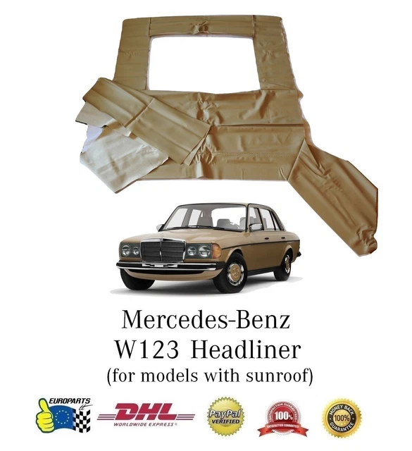 MERCEDES-BENZ W123 HEADLINER Ceiling Cover Cream with Sunroof (DHL ...