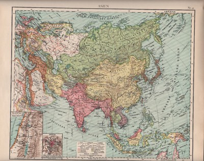 CARTINA MAP 1905: Asia. Russia Mongolia Persia Cina EUR 19,99 - PicClick IT