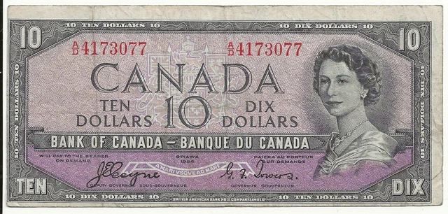 OUT OF REGISTER/SHORT cut error BC-32a 1954 Canada Devil's Face 10 ...