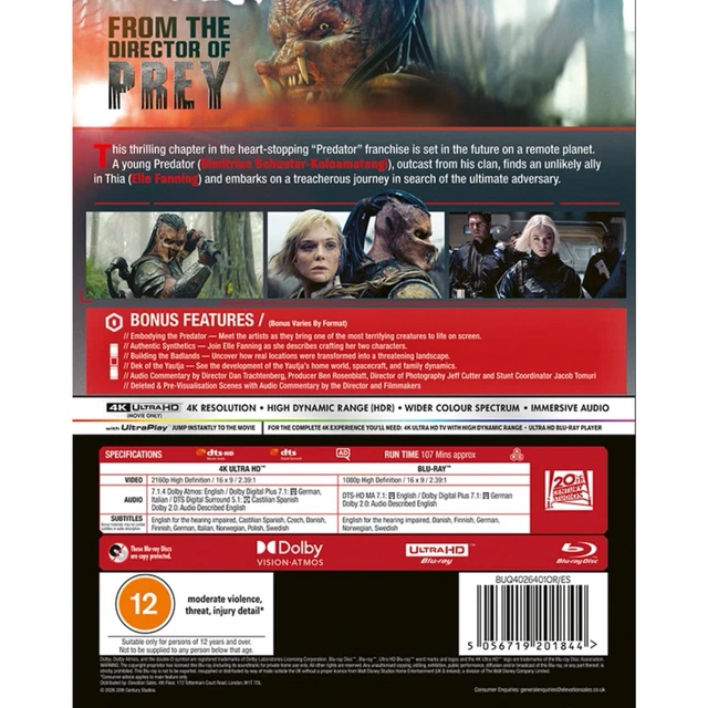 PREDATOR BADLANDS (4K UHD + Blu-Ray) PRESALE Release TBA (PRE-ORDER ...