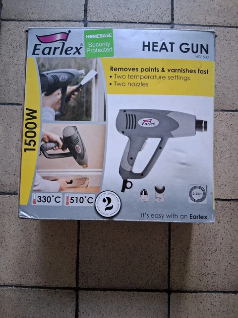 EARLEX HEAT GUN 1500w Two Temperature Settings, Two Nozzles £10.78 ...