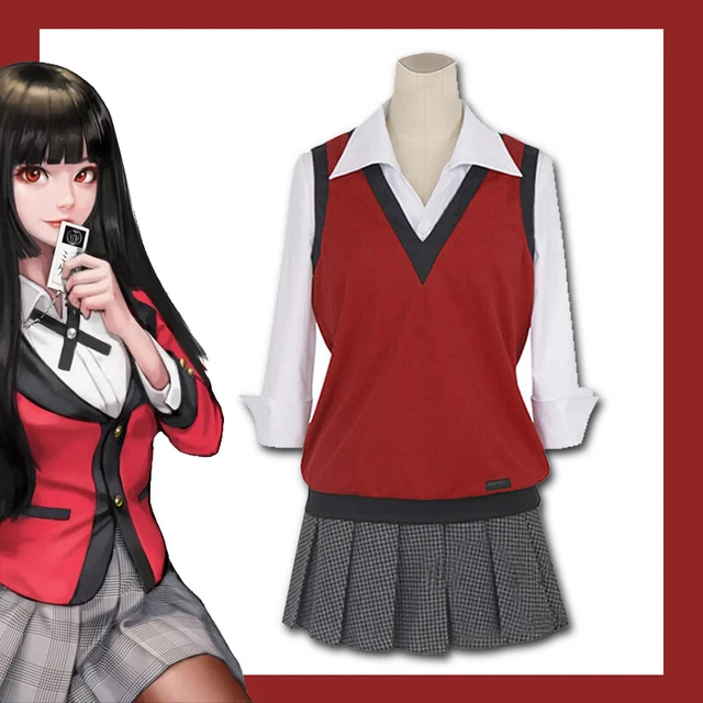 KAKEGURUI MIDARI IKISHIMA Outfit School Uniform Dress Cosplay Costume ...