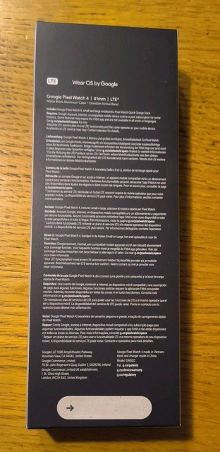 GOOGLE PIXEL WATCH 4 - 41mm LTE - Matte Black Obsidian Active Band ...