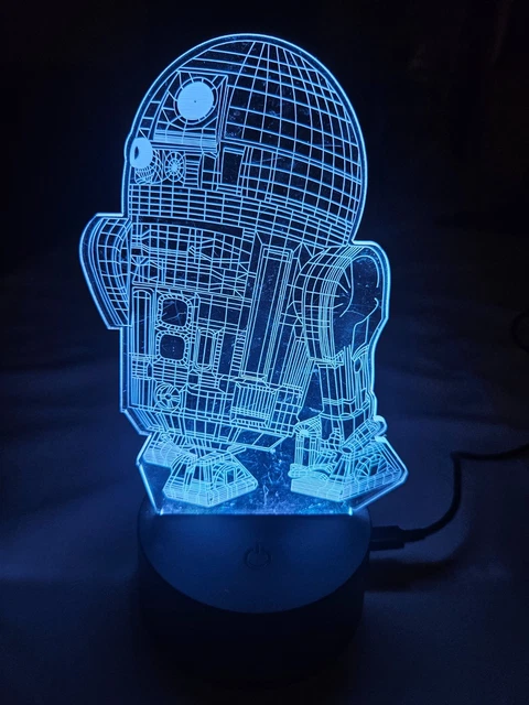 3D STAR WARS Lamp LED Optical Illusion Night Light 16 Colors Changing ...