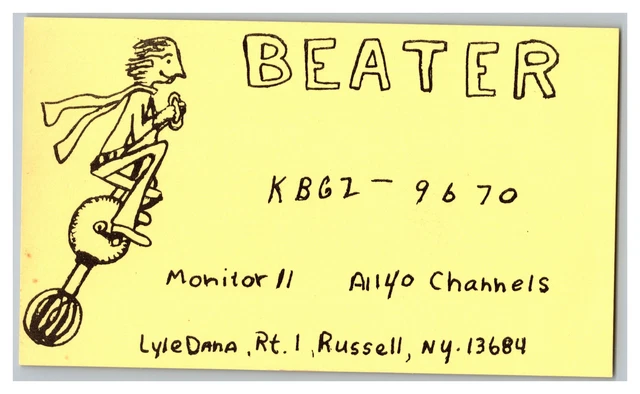 POSTCARD QSL CB Ham Radio Amateur Card From Russell NY New York KBGZ ...