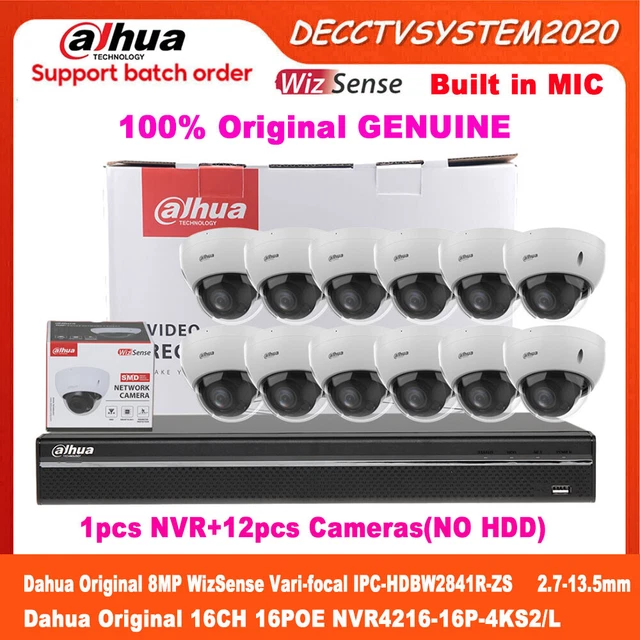 DAHUA CCTV SYSTEM Kit Set 8MP 4K WizSense Dome 5X Zoom IP Camera 16CH ...
