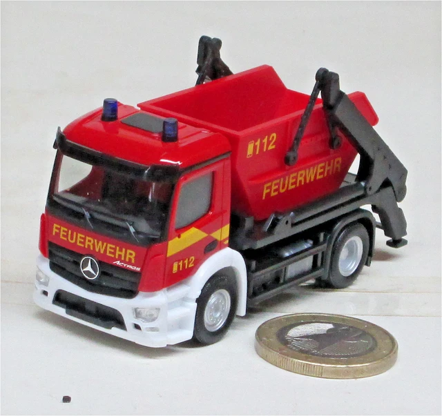 HERPA 098250 Mercedes-Benz Actros S Absetzkipper AK12 "Feuerwehr" EUR ...