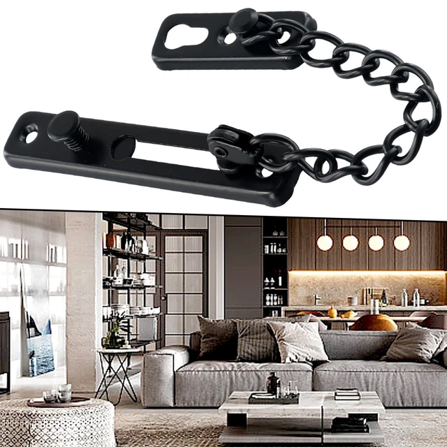 DOOR CHAIN LATCH Bolt Restrictor Safety Guard Lock Slide Catch Strong ...