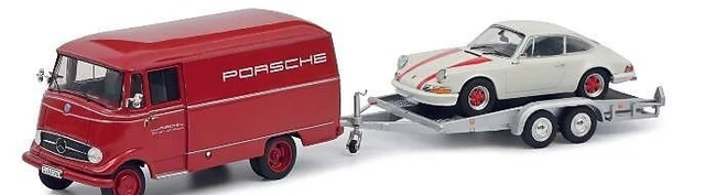 SCHUCO 450249900 1/43 Mercedes-Benz L319 Con Porsche 911RS/Anhanger EUR ...