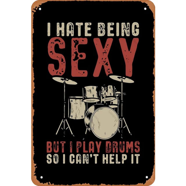 VINTAGE LETTER DRUM Kit Tin Wall Signs Bar Bedroom Decorative Metal ...