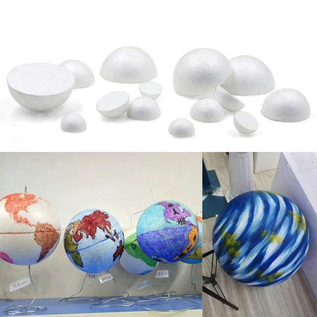 BLANK FOAM HEMISPHERE Balls Pack of 10 Polystyrene Round Foam Balls for ...