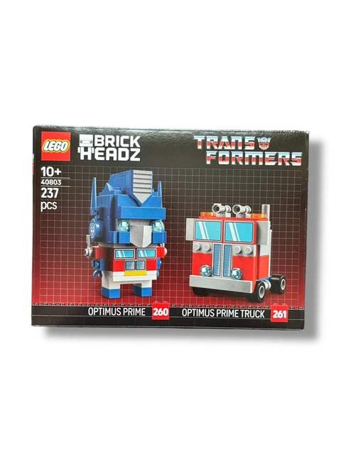 LEGO BRICK HEADS Optimus Prime x Optimus Prime Car Transformers 40804 ...