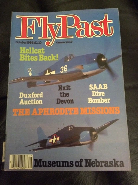 FLYPAST AVIATION MAGAZINE October 1984 F6F Hellcat Raf Calveley Saab I8 ...