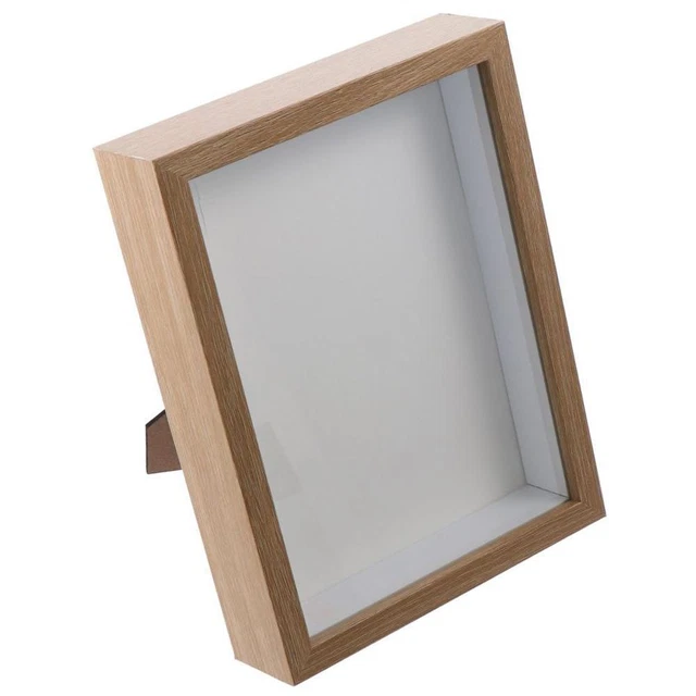 RECTANGULAR SHADOW BOX Frame Natral Wood Black Display Case Dried ...