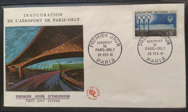 ENVELOPPE PREMIER 1ER Jour 1963 Timbre Aérogare Paris Orly N° 1283 Obl Paris Fdc EUR 2,50 ...