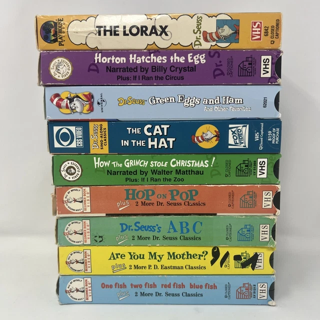 DR. SEUSS 9 Rare VHS Lot One Fish, Cat In The Hat Lorax, Horton ...