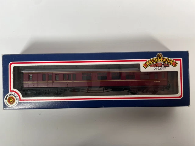 BACHMANN 34-175 60' 2nd Class Brake Coach BR Maroon W1657W £12.95 ...
