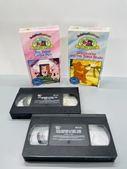 PAPA BEAVERS STORY Time VHS Three Little Pigs Goldilocks & Three Bears ...