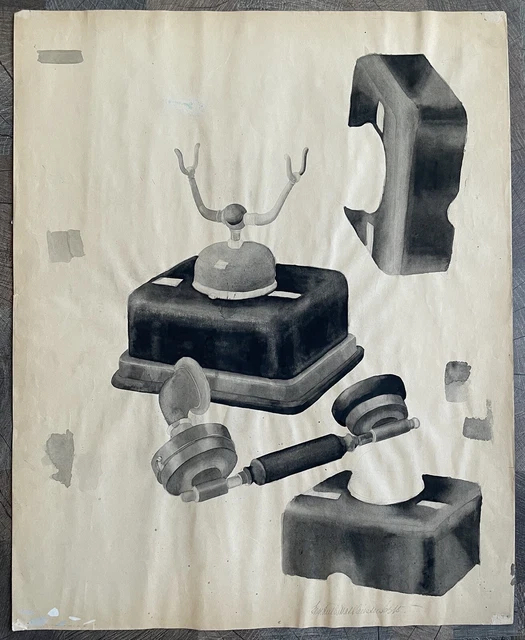 ANTICO DISEGNO STUDIO Design Tecnica Telefono Cornetta Telefono Vintage ...