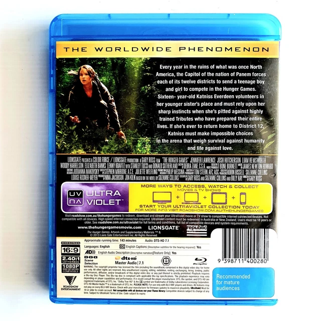 THE HUNGER GAMES Complete Series 1-4 Blu-ray Gift Set, Action Scifi ...