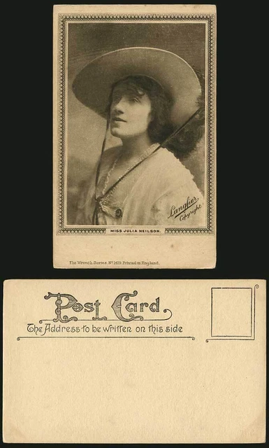 ENGLISH ACTRESS MISS Julia Neilson, Woman Lady, Hat, Langfier Old U.B ...