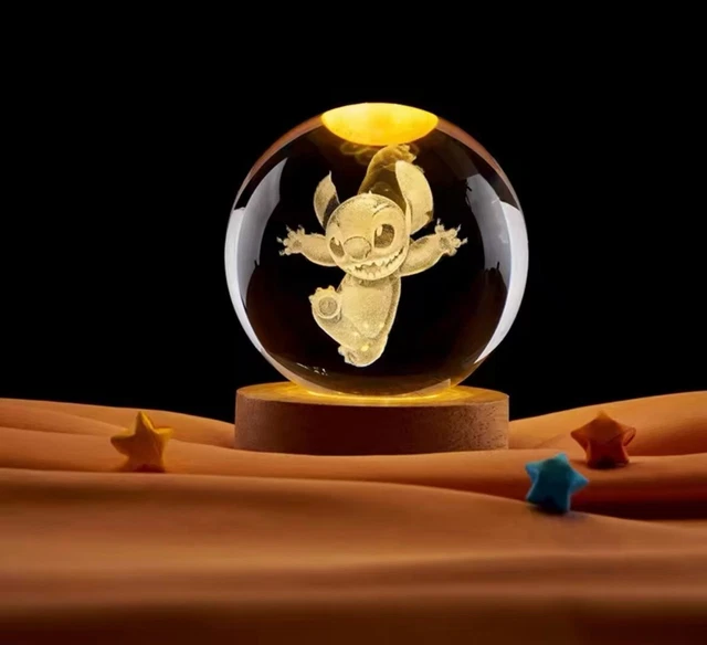 DISNEY LILO AND Stitch Crystal Ball Light With Wooden Base £12.99 ...