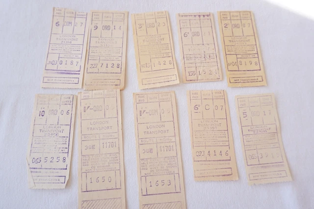 LONDON TRANSPORT GIBSON Machine Bus Tram Ticket x10 Ref A40 £14.99 ...