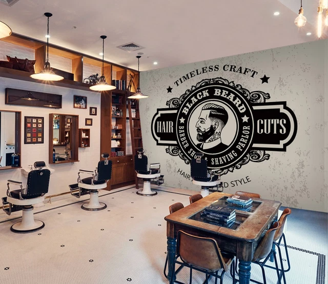 3D GENTLEMAN E041 Hair Cut Barber Shop Wallpaper Mural Wall Print Murals CA Erin $34.99 ...