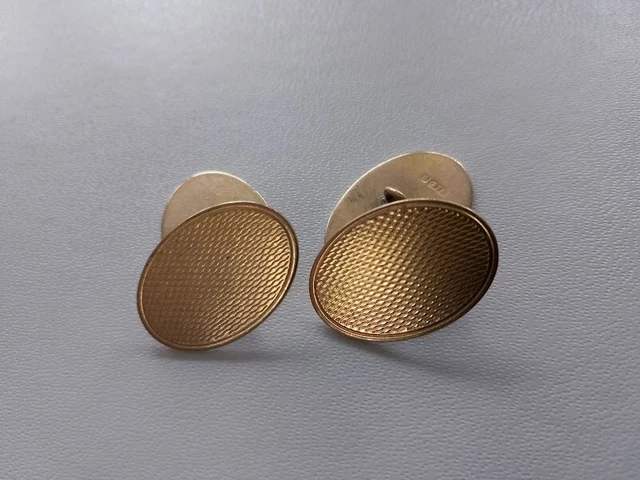VINTAGE CHAIN LINK 9 ct Gold Cufflinks ~ 6 g ~ Birmingham 1960-61 ~ £93 ...
