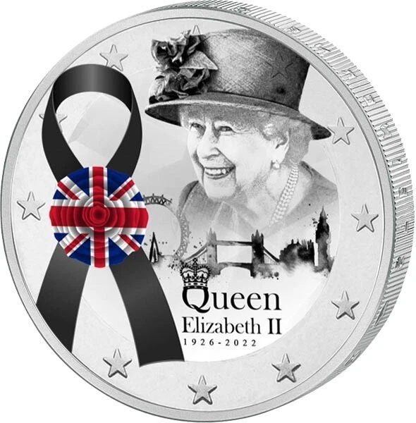 MUNZEN EURO 2022. 2 Euro BRD In Memoriam Queen Elizabeth II. 2022 mit ...