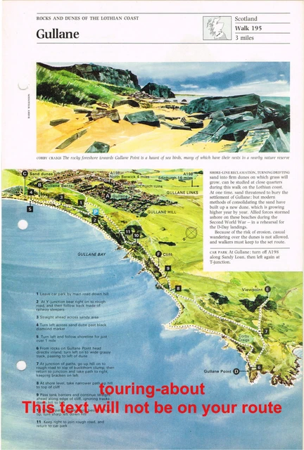 GULLANE EAST LOTHIAN Vintage Walking Route & Map circa 1975 #195 £3.49 ...