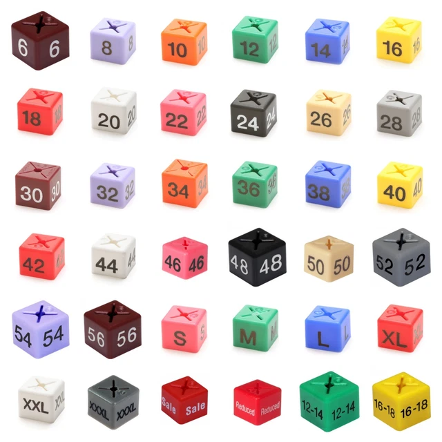 BRAND NEW GARMENT CLOTHES MARKER SIZE CUBES ALL SIZES (same day ...